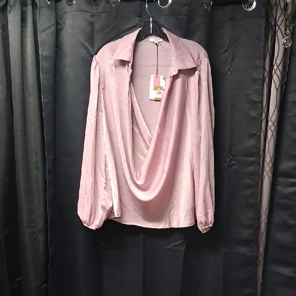 ANDREE BY UNIT | Tops | Andree By Unit Soft Pink Drape Blouse | Poshmark